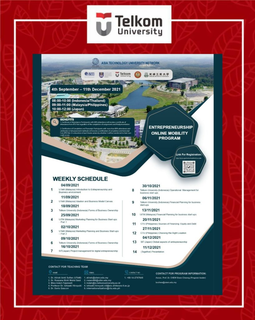 ATU Net Entrepreneurship Online Mobility Program. Telkom Universi